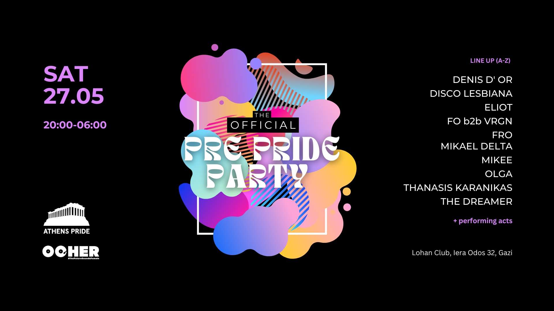 Athens pre - Pride Party | Save the Date: Σάββατο 27 Μαΐου, Lohan Club ...